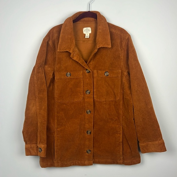 St. John's Bay | Jackets & Coats | Womens Xl Brown Corduroy Shacket ...